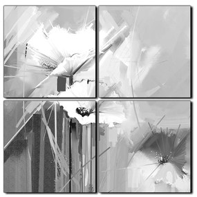 Obraz na plátně - Abstraktní malba, jarní květiny reprodukce- čtverec 3269QE (60x60 cm)