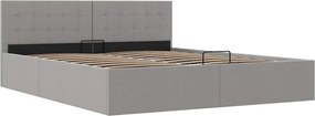 Zvedací rám postele úložný prostor světle šedý textil 160x200cm 285580