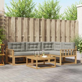 Venkovní pohovková souprava 5 ks Bílá a světlá šedá Polyester 3386405