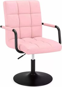 LuxuryForm DESIGN Otočná židle VERONA BLACK na černém talíři - růžová