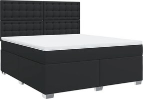 Box spring postel s matrací černá 180x200 cm umělá kůže 3290732