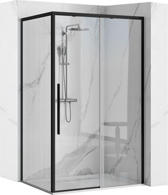 Rea - SOLAR BLACK MAT čtvercový sprchový kout 90 x 90 cm, čiré sklo/černý matný profil, REA-K6412