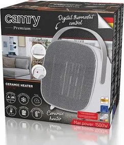 Camry CR 7732 bílá / Teplovzdušný keramický ventilátor / 1500 W / 2 st