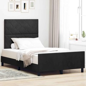 Postel s boxspringem s čelo Černá 120 x 200 cm samet 3345001