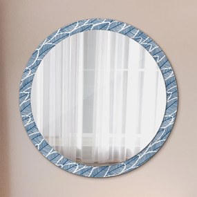Kulaté dekorativní zrcadlo na zeď Listy fi 100 cm