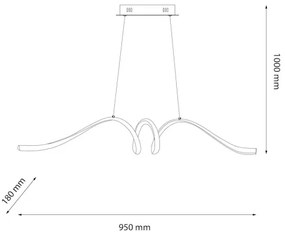 LED Lustr na lanku LOOP LED/28W/230V černá