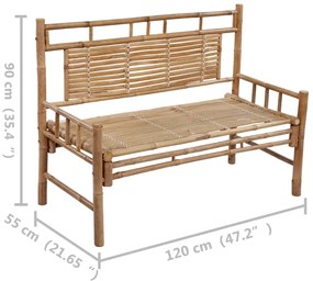 vidaXL Marketos Zahradní lavice s poduškou 120 cm bambus