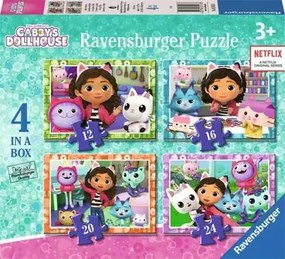 Ravensburger Gabby's Dollhouse 4 v 1 - 12+16+20+24 dílků / od 3 let