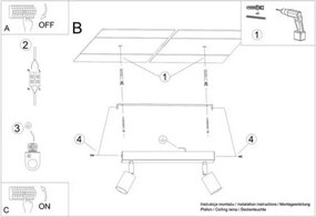 Stropní svítidlo SOLLUX VERDO 2 černé GU10 2x10W bez žárovky SL.1291