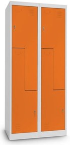 Rauman Kovová šatní skříň Z 80 x 50 x 180 cm, cylindrický zámek - oranžová