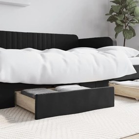 Zásuvky pod postel 2 ks černé kompozitní dřevo a samet - Default Title
