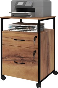Vinsetto kancelářský filingový kabinet s klíči, mobilní filingový kabinet na kolečkách, 2 zásuvky, závěsná tyč pro dokumenty velikosti A4, 44x40x66.5…