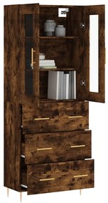 Skříň highboard kouřový dub 69,5 x 34 x 180 cm kompozitní dřevo - Default Title