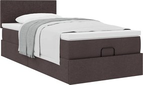Osmanský postel s matrací tmavě šedá 90x200 cm textil 3311348