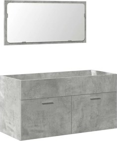 3dílný set koupelnového nábytku betonově šedý kompozitní dřevo 3324869