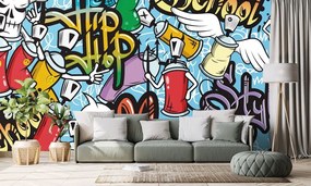 Samolepící tapeta veselý street art - 450x300 cm