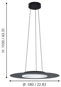 Eglo 99125 - LED RGB Stmívatelný lustr na lanku COMPO ROSSO-C LED/16W/230V