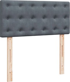 Box spring postel s matrací tmavě šedá 100x200 cm samet 3287675