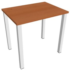 Stůl pracovní rovný 80 cm hl. 60 cm - Hobis Uni UE 800 Dekor stolové desky: třešeň, Barva nohou: bílá