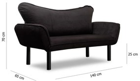 Designová rozkládací pohovka Wenda 140 cm černá