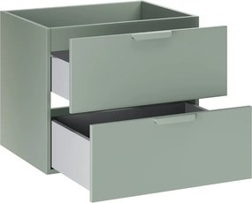 Závěsná skříňka pod umyvadlo Aster Nordic s deskou a regálem 80 cm zelená/dub cremona