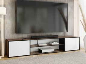 TV skříňka EDI 4 dub Craft zlatý + bílý otevřená TV skříňka s policí