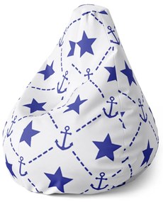 Sablio Sedací vak Pear Hvězdy a kotvy - 70 x 95 x 15 cm