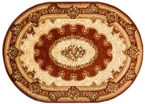 Oválný kusový koberec YESEMEK 5889A hnědý Rozměr: 160x220 cm
