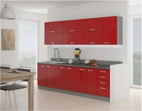 Nábytek Elegance Kuchyňská linka RISSO 120/180 cm = Dolní skříňky: 80cm dřezová, 40cm zásuvková, Horní skříňky: 80cm plná, 40cm, 60cm digestořová