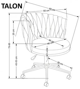 Kancelářská otočná židle TALON — látka, béžová