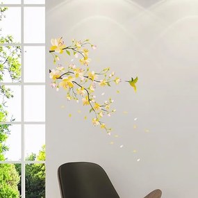 Crearreda Dekorační samolepky na zeď - Žluté květy, 31x31cm