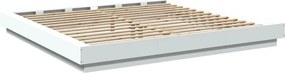 Rám postele bílý 200 x 200 cm kompozitní dřevo 3281161