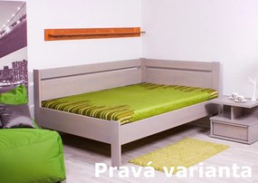 Rohová postel Tina - dvoulůžko buk Varianta: Levá,   , Buk přírodní, 160x200 cm