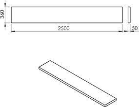 Sapho AVICE deska 250 x 36 cm dub Rover AV2564