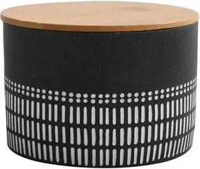 Spirella YUMA dóza na odličovací tampony černo-bílá / Polyresin, bambu