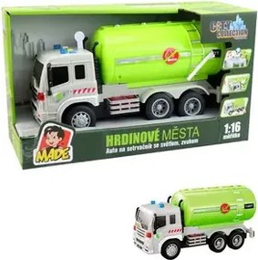 MaDe 14286 - Auto cisterna na setrvačník, se světlem a zvukem, na bate