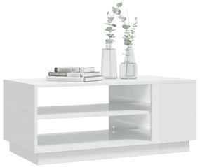 Konferenční stolek bílý vysoký lesk 102x55x43 cm dřevotříska - Default Title