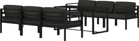 7dílná zahradní sedací souprava s poduškami hliník antracitová 3115923
