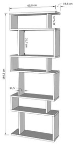 Knihovna BATES 160x60 cm bílá/dub