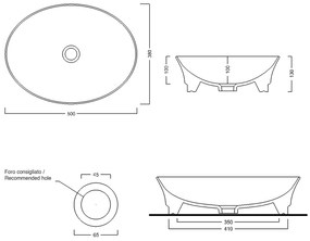 Sapho IDEA 50 x 13 x 38 cm WH102 keramické umyvadlo na desku bez přepadu