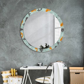 Kulaté zrcadlo s dekorem Čínský kapr fi 90 cm
