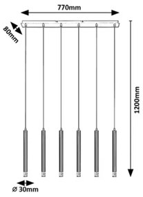 Rabalux 72362 - Lustr na lanku RAMIRA 6xG9/5W/230V černá