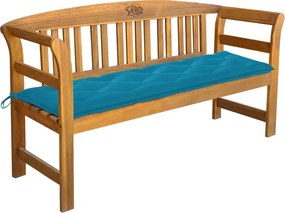 vidaXL Zahradní lavice s poduškou 157 cm masivní akáciové dřevo [3064288] Barva: Světle modrá