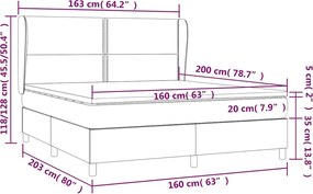 Box spring postel s matrací tmavě šedá 160x200 cm samet 3129160