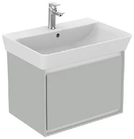 Ideal Standard Connect Air - Skříňka pod umyvadlo Cube 600 mm, 530x409x400 mm, lesklá světlá šedá/bílá mat E0846EQ