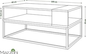 LYNX dub sonoma / bílá, konferenční stolek, moderní, loft