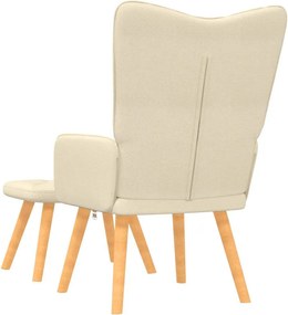 Relaxační křeslo se stoličkou krémové textil 327536
