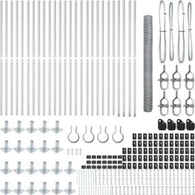 Hexagonální plot s betonovým základem 50 x 1,4 m Stříbrná 3353845