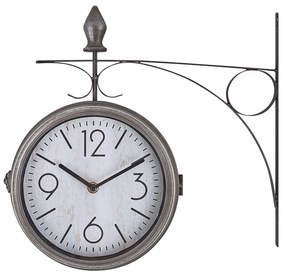 Nástěnné hodiny ø 22 cm stříbřitě bílé ROMONT Beliani