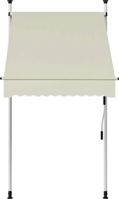 Ručně zatahovací markýza 100 cm krémová 145833